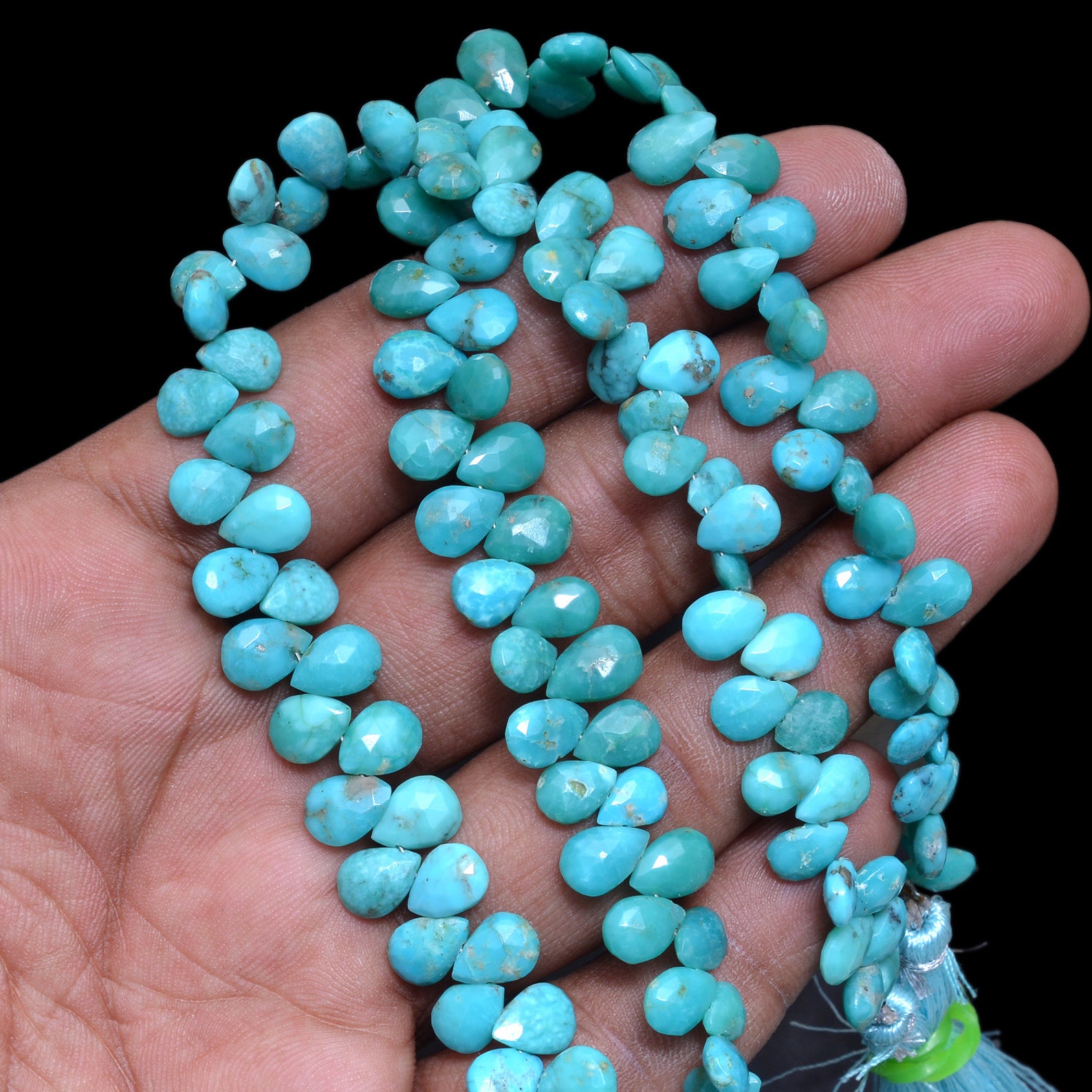 Natural Turquoise 5x8mm-6x9mm Pear Faceted Beads Gemstone - Etsy