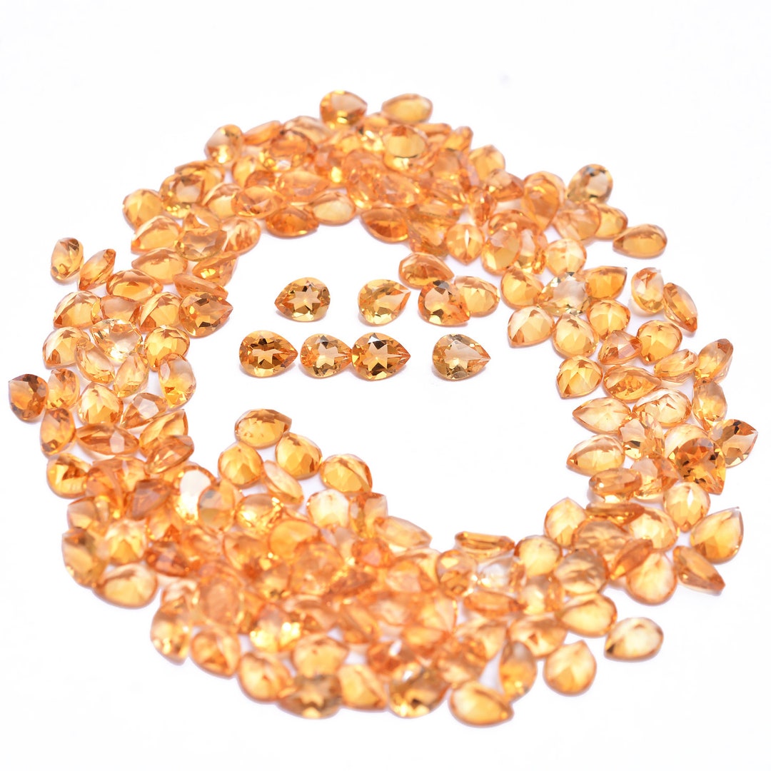 AAA Citrine 3x4mm / 3x5mm Pear Cut Stone Natural Honey Citrine Semi ...