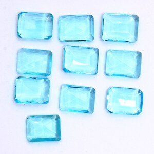Sky Blue Topaz Quartz Octagon Rosecut, Gemstone 15x20mm Octo Faceted ...