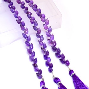 AAA+ Natural Amethyst Tulip Flower Buds Drops Briolette | 6" Strand ...