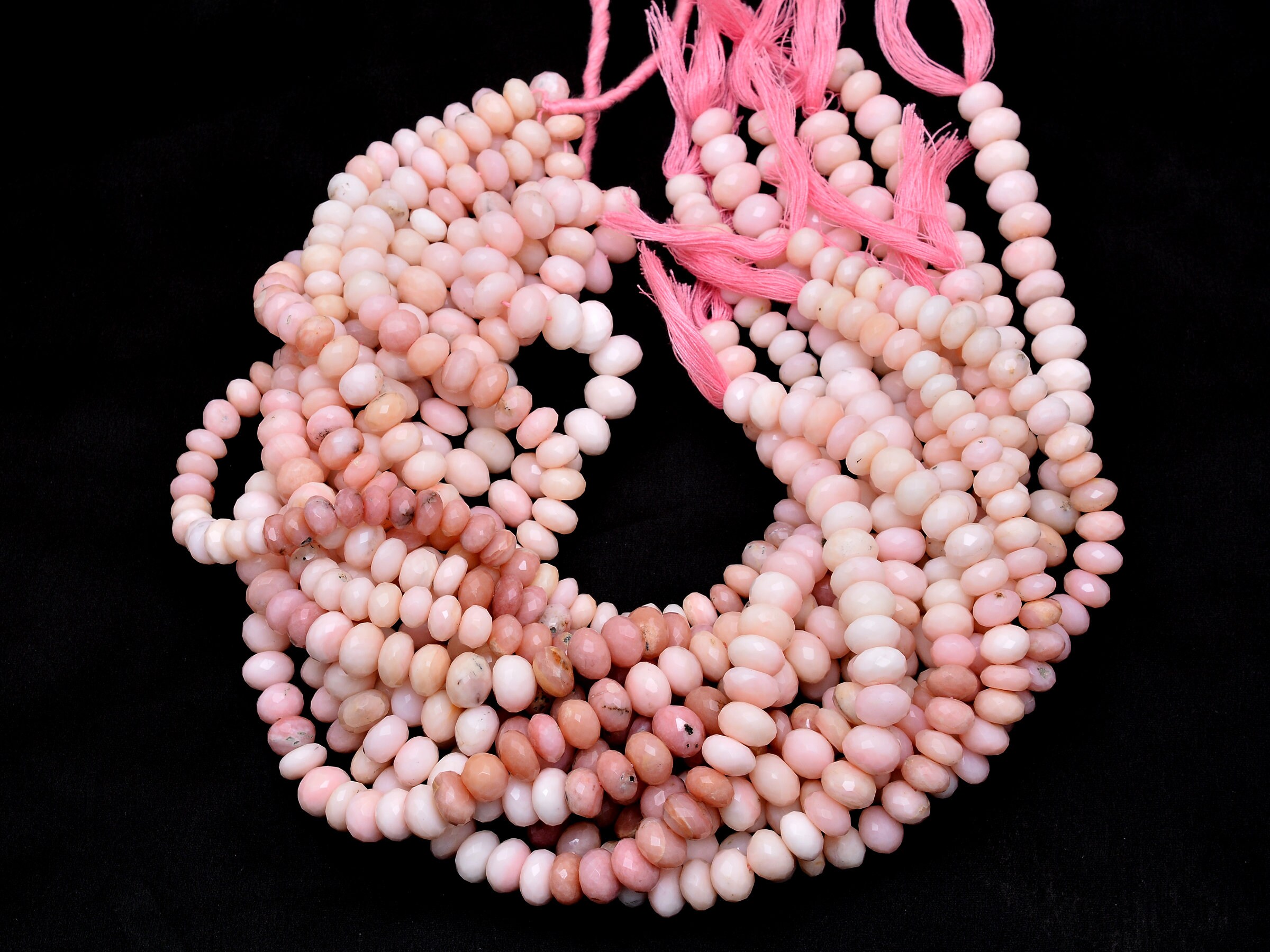 Peruvian Pink Opal 8mm, 9mm, 10mm Faceted Rondelle Beads | 14inch ...