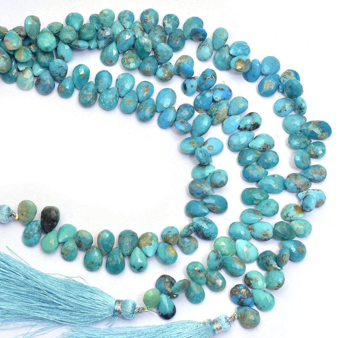 Genuine Turquoise Faceted Beads Gemstone 6x9mm-7x10mm Pear - Etsy
