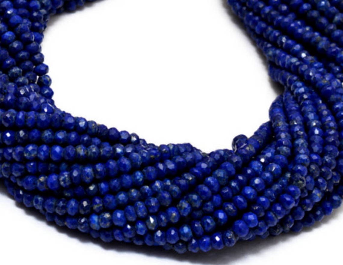 AAA Lapis Lazuli Rondelle 3mm-4mm Beads 13inch Strand | Etsy
