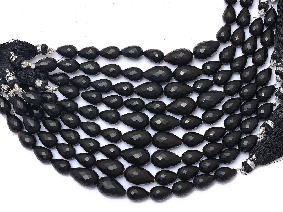AAA + Schwarzer Onyx Edelstein 12 mm-16 mm Tropfen facettierte ...