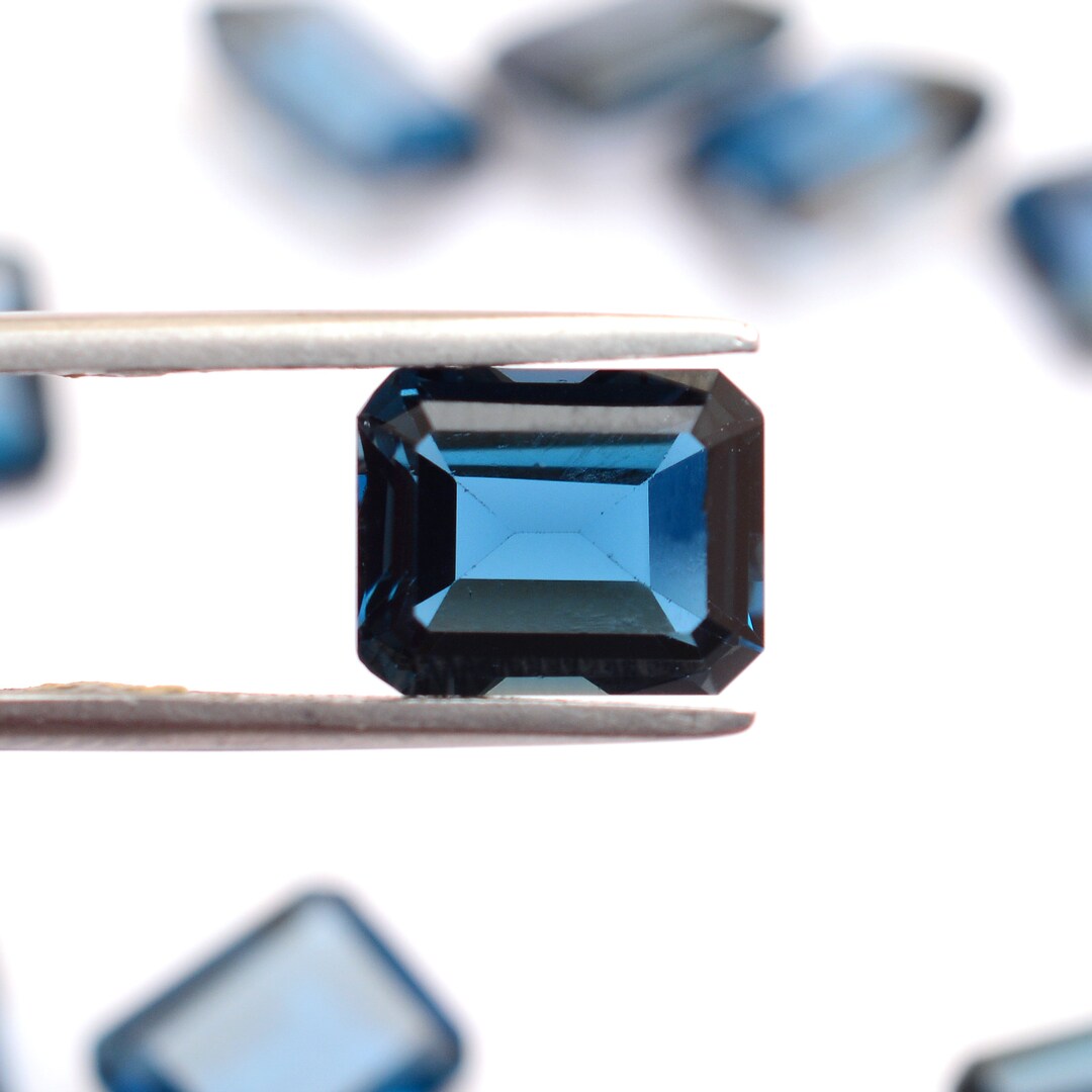 AAA+ London Blue Topaz Octagon Cut Stone | 9x11mm Octo Faceted Loose ...