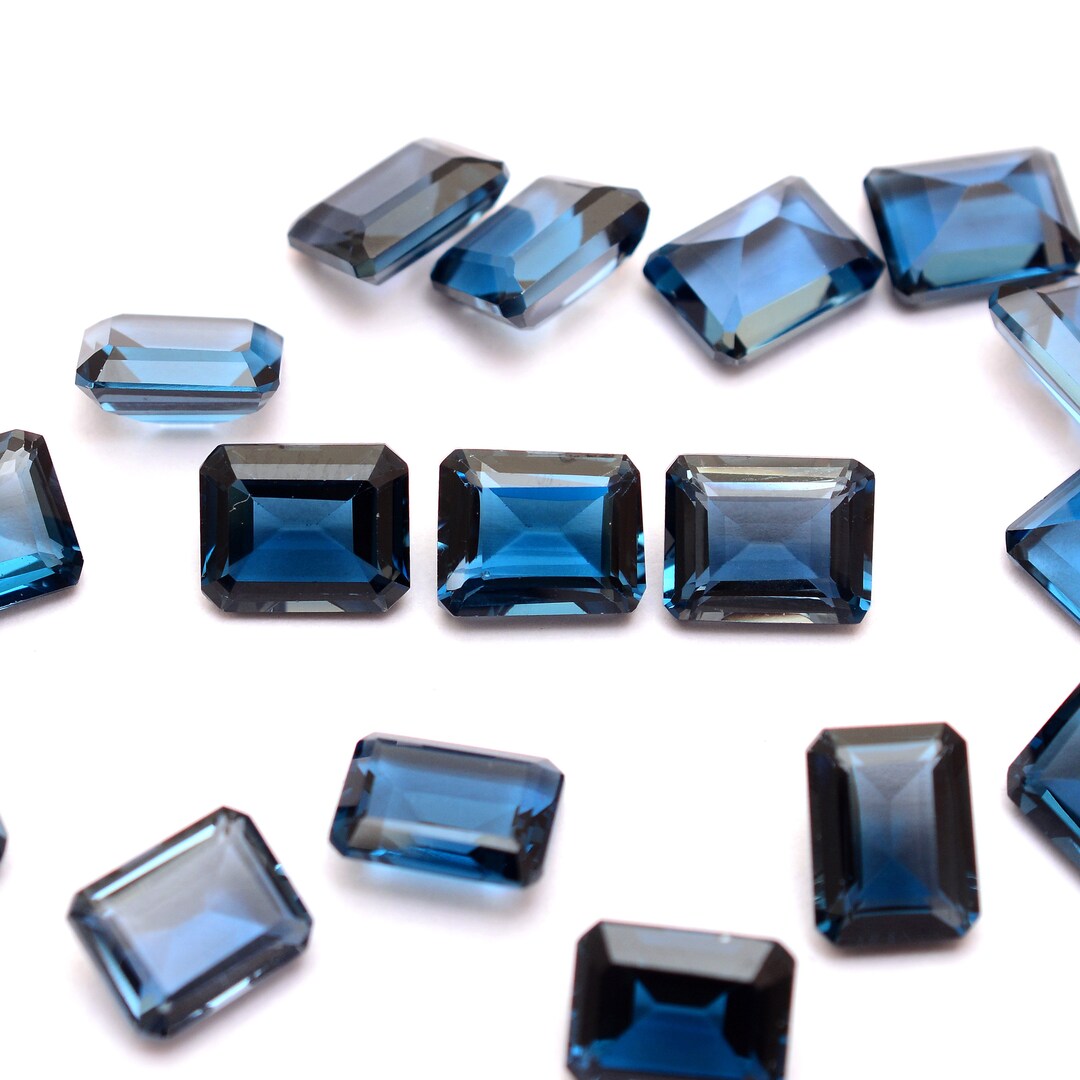 AAA+ London Blue Topaz Octagon Cut Stone | 10x12mm Octo Faceted Loose ...