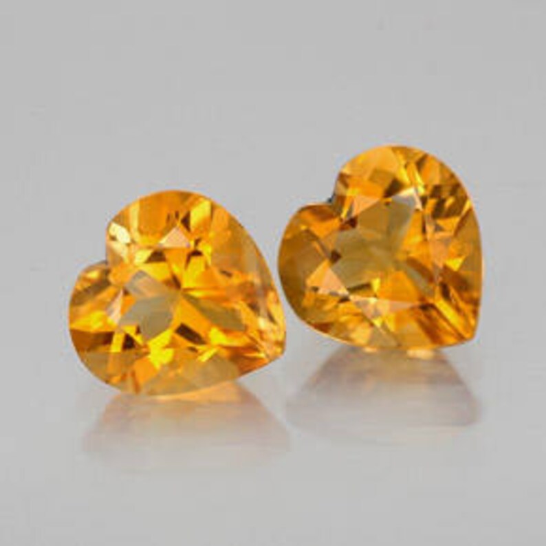 10 pieces citrine faceted heart shape gemstone calibrated size | Etsy