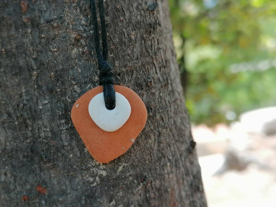 Sea Pottery Necklace, Terracotta Jewelry, Pottery Pendant Necklace ...