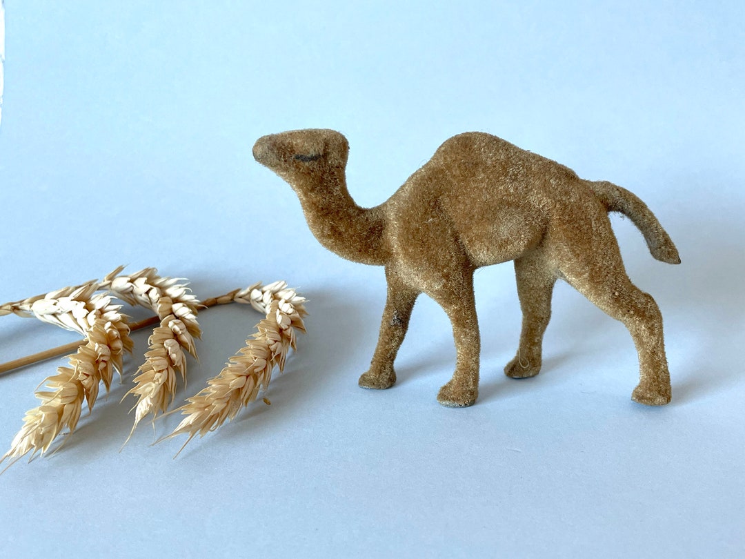 Vintage Metal Camel Ornament, Furry Textured Metal Camel Desert Animal ...