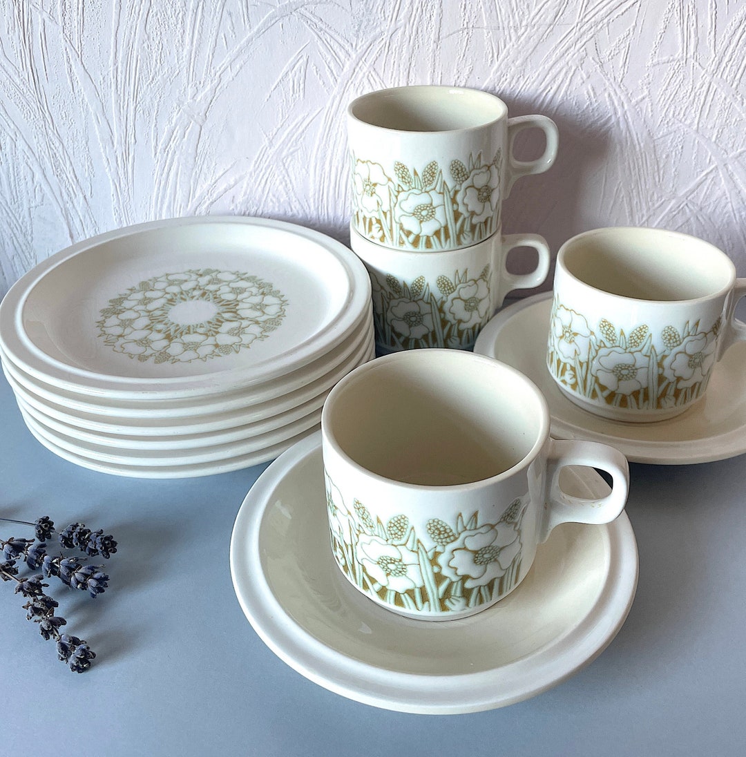 Hornsea 'fleur' Ceramic Collection, Vintage 1970s White/green Retro ...