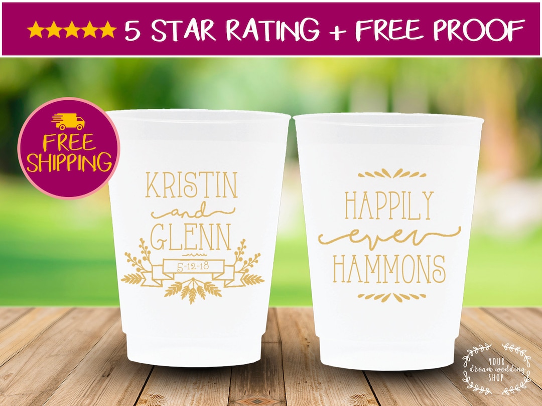 Personalized Frosted Wedding Cups, Custom Bachelorette Party Favors ...