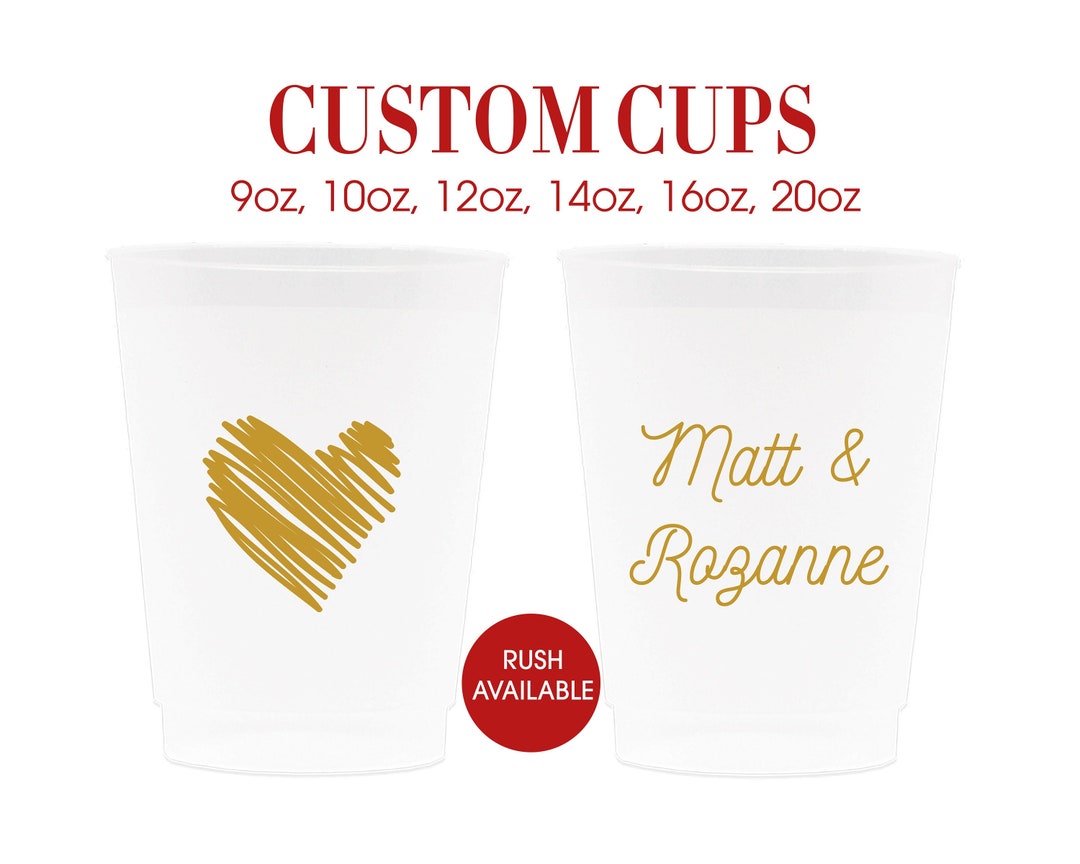 Custom Cups for Wedding, Custom Plastic Cups, Personalized Wedding Cups ...