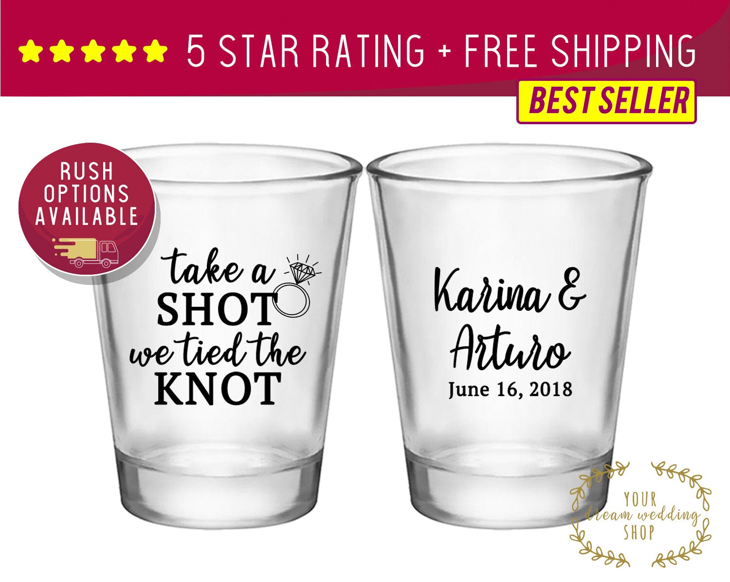 Custom Shot Glasses Shot Glasses Shot Glass Wedding Favors - Etsy