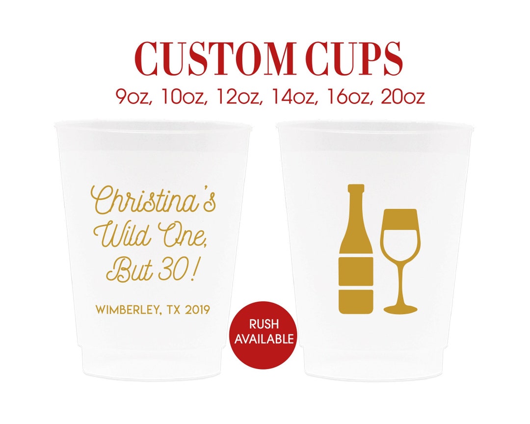 Personalized Cups for 30th Birthday, Custom Frosted Cups, Custom ...