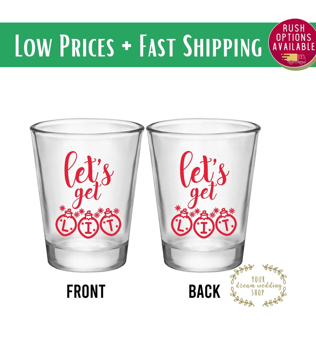Custom Christmas Shot Glasses, Christmas Party Favors, Christmas Party ...