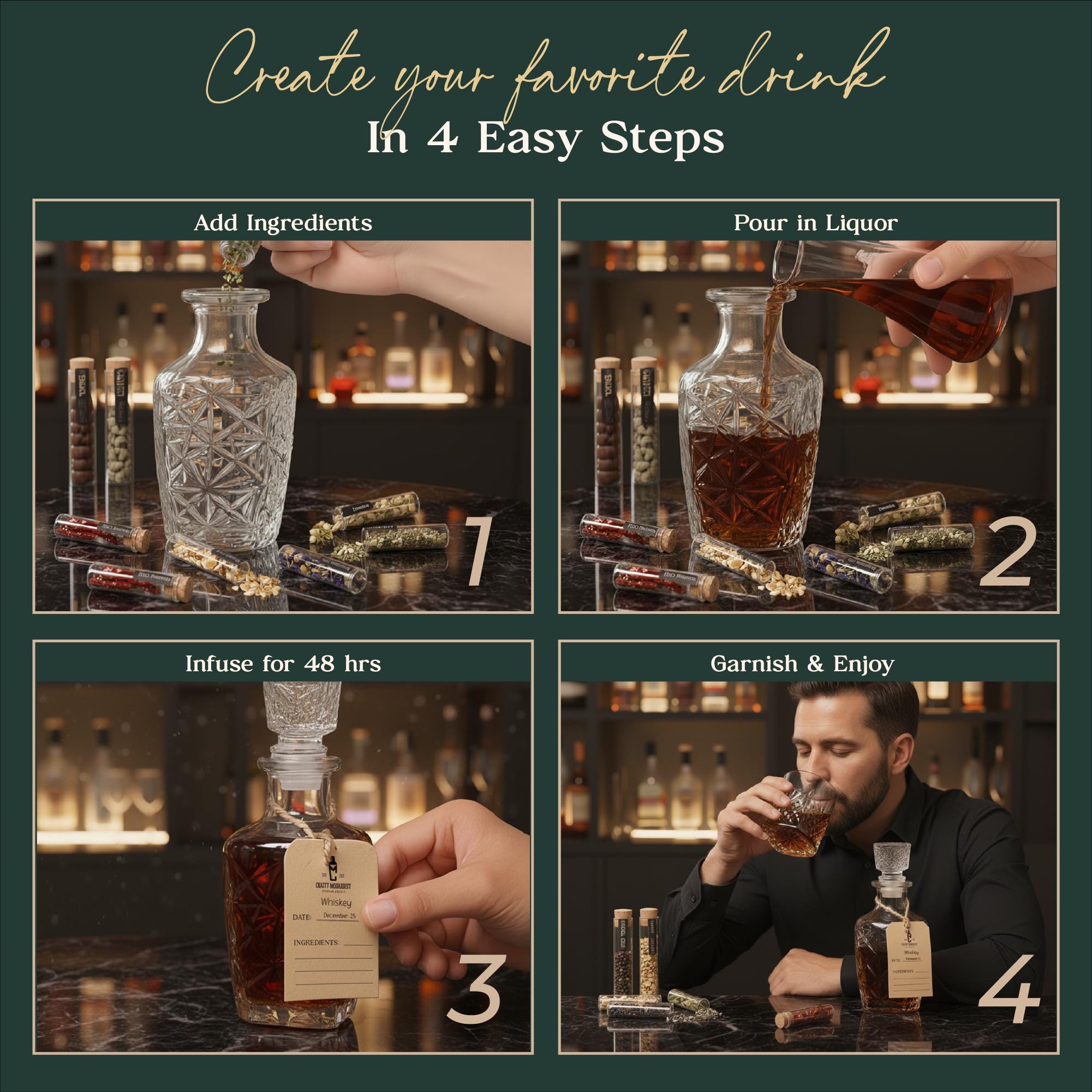 All in One Alcohol Infusion Kit for Whiskey, Tequila, Rum, Gin & Vodka ...