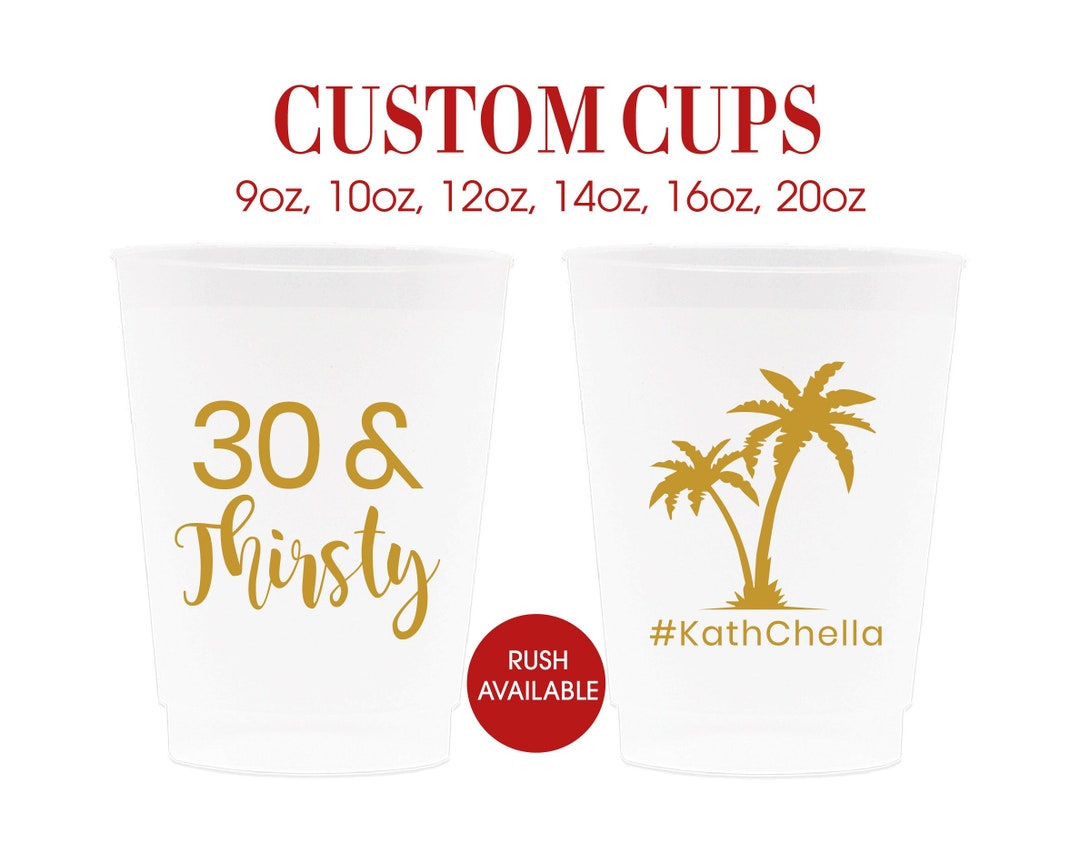 Personalized Cups for 30th Birthday, Custom Frosted Cups, Custom ...