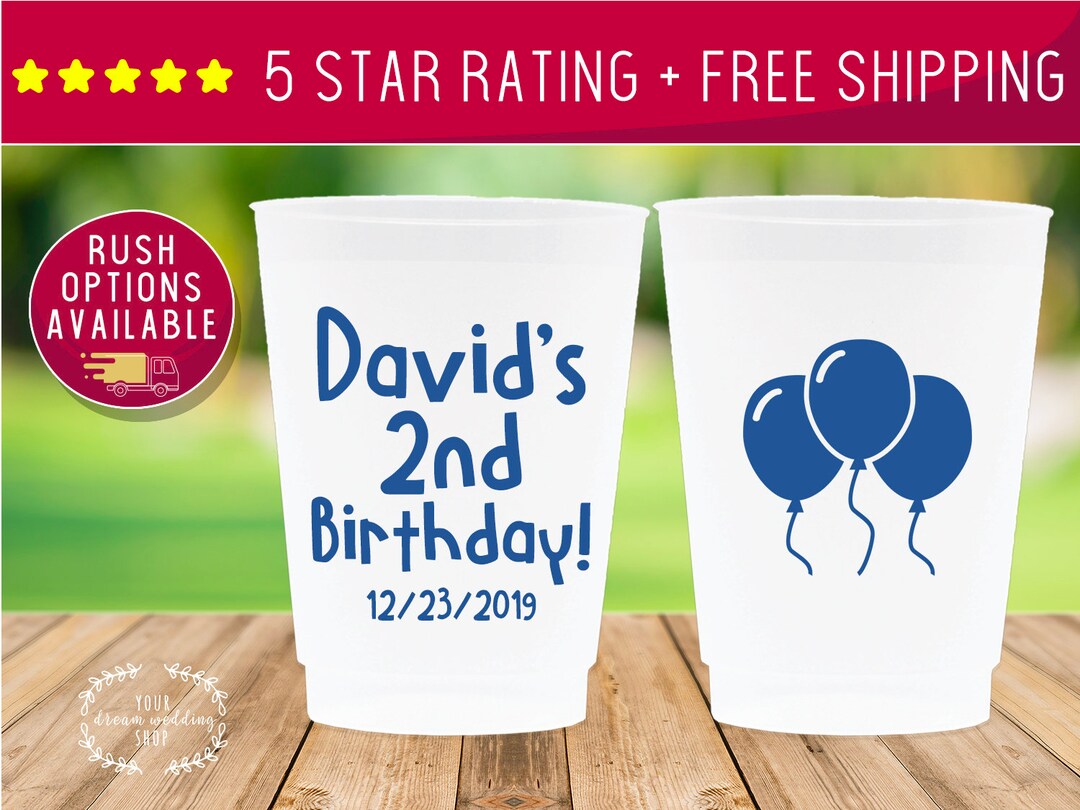 Custom Cups, 12oz, Custom Birthday Cup, Birthday Cups, Party Cups, 2nd ...