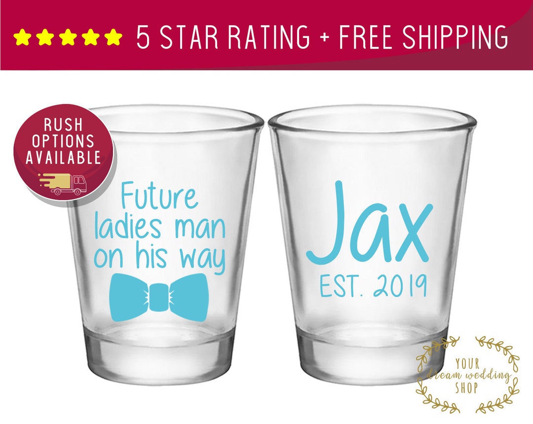Custom Shot Glasses, Shot Glasses, Shot Glass, Birth Announcement Shot ...