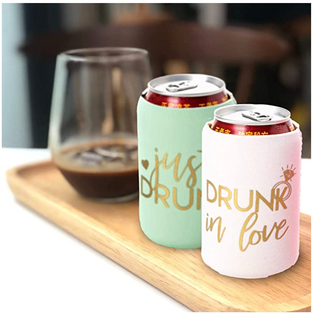 QUICK SHIPPING! Drunk in Love and Just Drunk Can Cooler Pack, Set of 12 ...