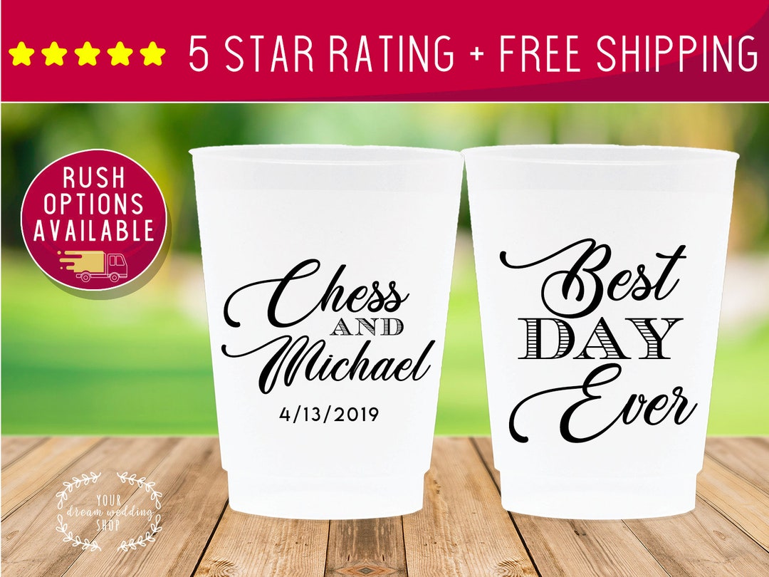 Custom Frosted Cups, Plastic Cups Personalized, Custom Wedding Cups for ...