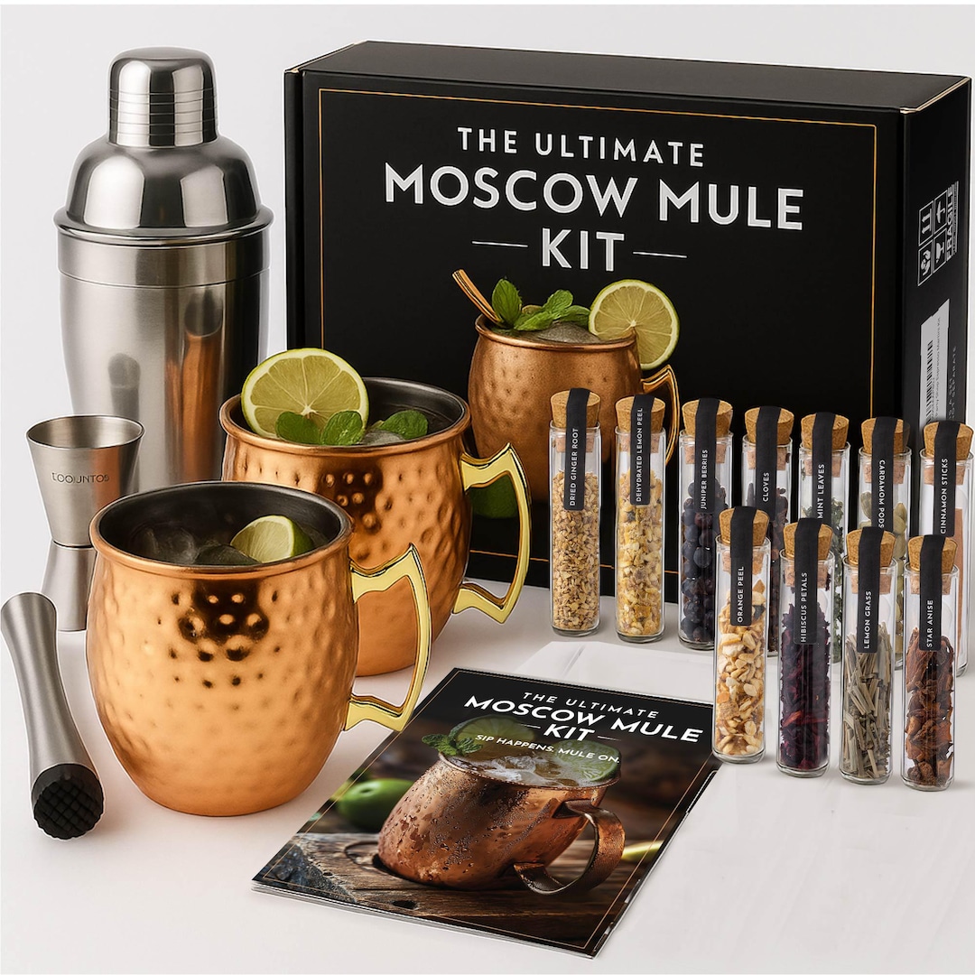 Moscow Mule Making Kit, Cocktail Gift Set, Gifts for Women, Gifts for ...