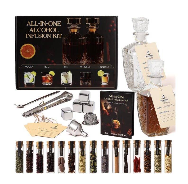 All in One Alcohol Infusion Kit for Whiskey, Tequila, Rum, Gin & Vodka ...