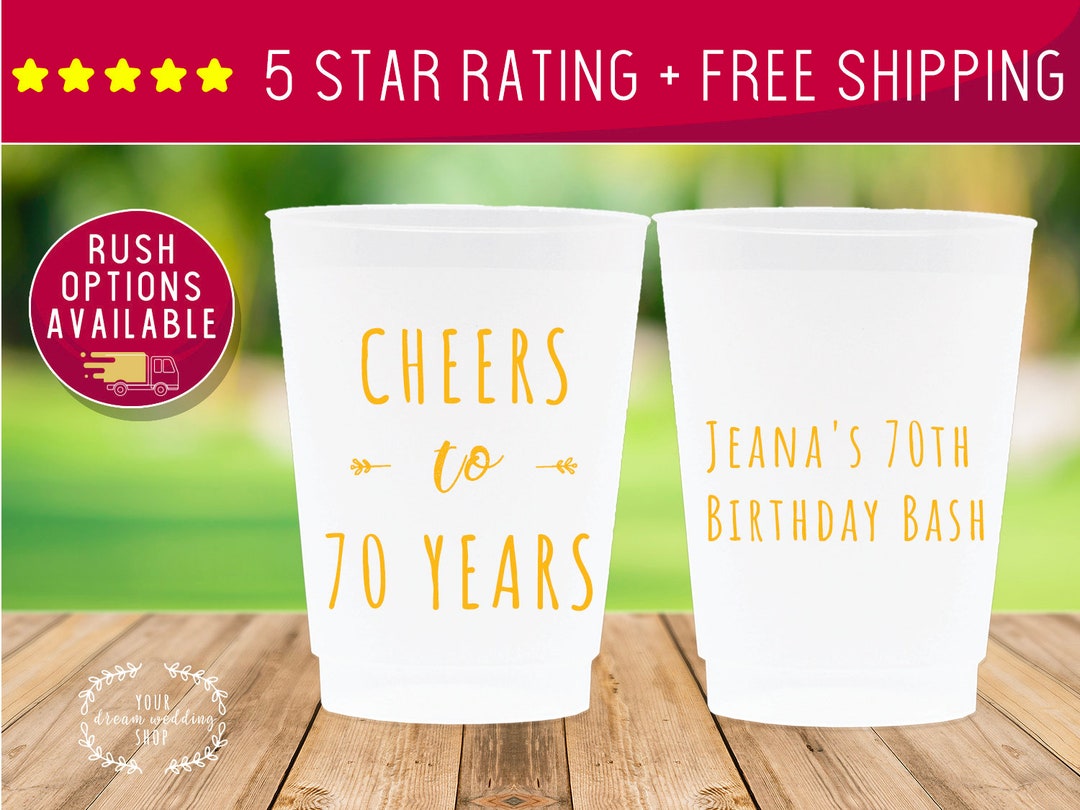 Custom Cups, 12oz, 70th Birthday, Custom Birthday Cups, Birthday Cups ...