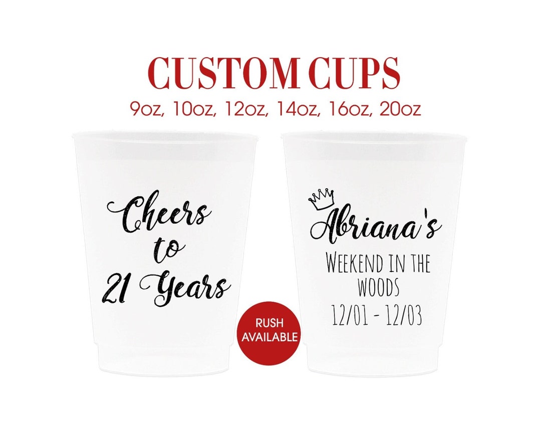 Personalized Cups, 12oz Custom Birthday Cups, Birthday Cups, Party Cups ...