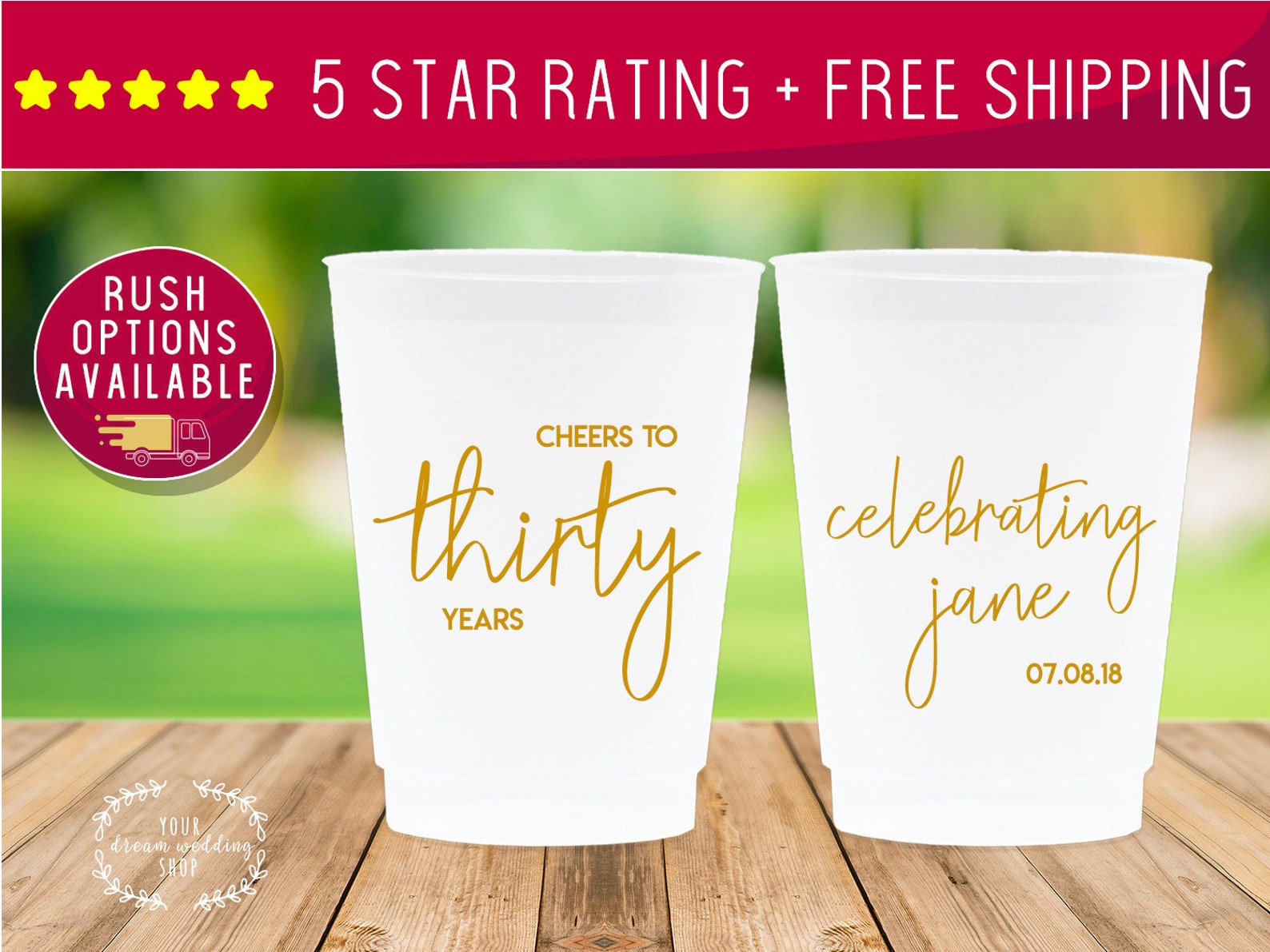 30th Birthday Cups Birthday Frosted Cups Birthday Party - Etsy