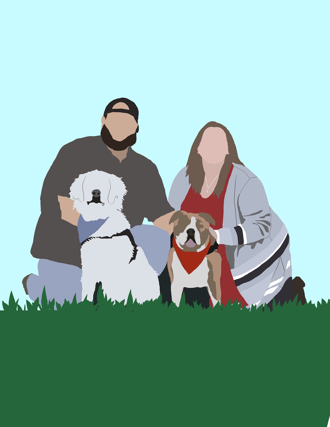 Simple Digital Portrait Drawings! - Etsy