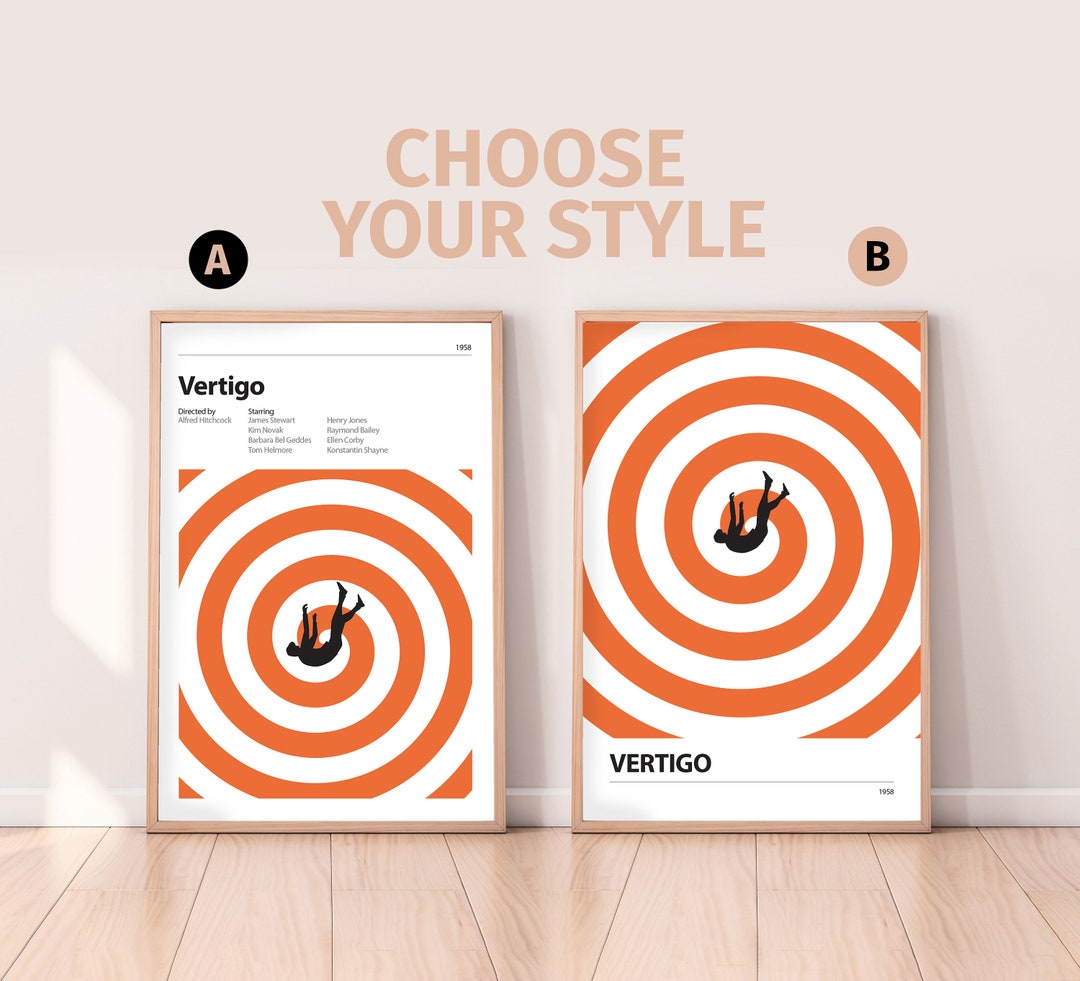 VERTIGO Movie Poster Alfred Hitchcock, James Stewart, Kim Novak ...