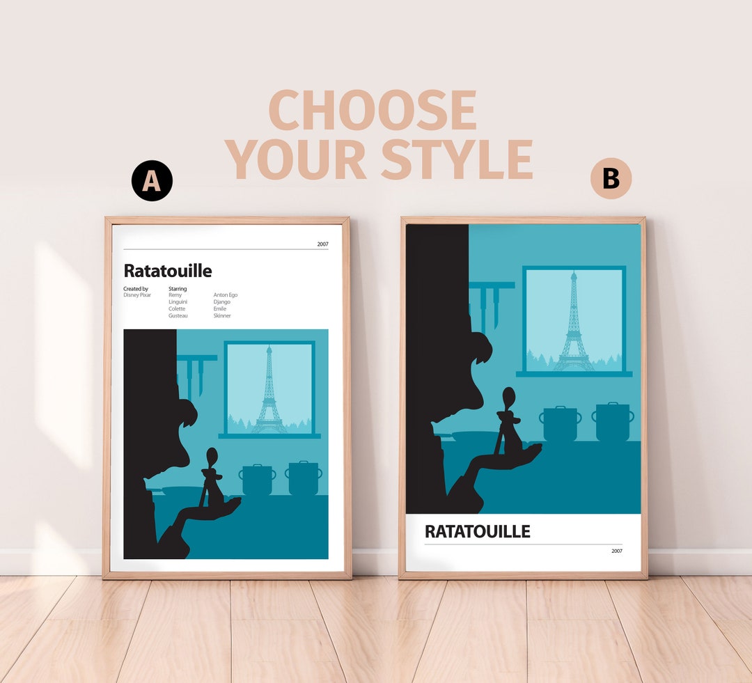 RATATOUILLE Minimalist Print Disney Pixar, Remy, Linguini, Colette ...