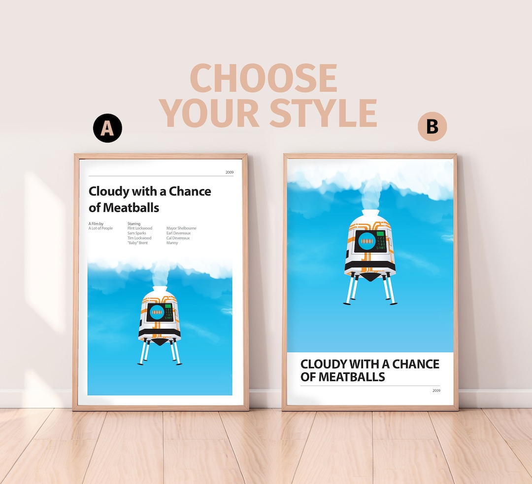 CLOUDY With a CHANCE of MEATBALLS Minimalist Print Flint Lockwood, Sam ...