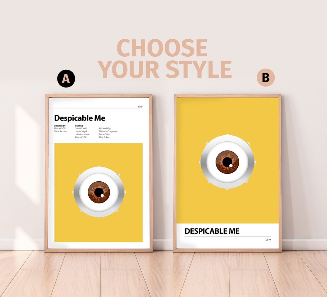 DESPICABLE ME Minimalist Print Steve Carell, Jason Segel, Julie Andrews ...