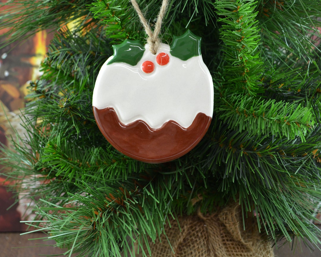 Handmade Ceramic Christmas Pudding Ornament: Holiday Tree Decor - Etsy