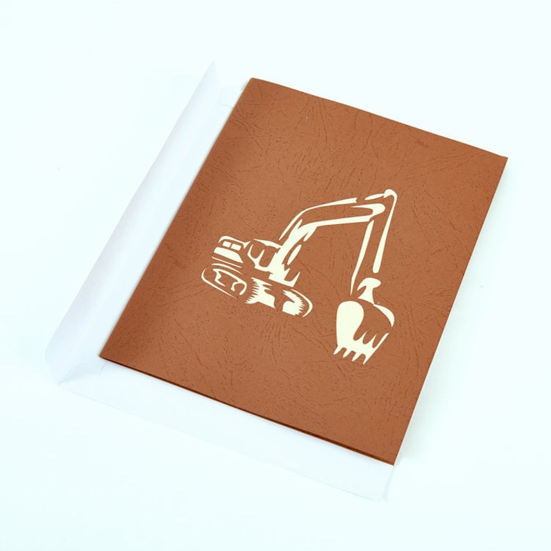 Handmade 3D Handcrafted Gift Icons Excavator/ Digger Pop up Card - Etsy