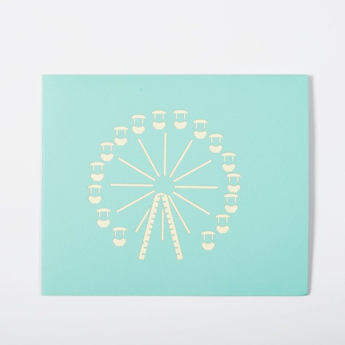Handmade 3D Handcrafted Gift Icons London Eye Pop up Card (turquoise ...
