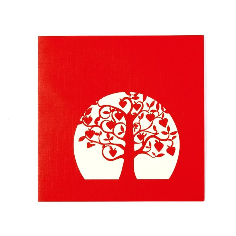3D Handmade Floral Gift the Heart Tree (red) Pop up Card - Etsy