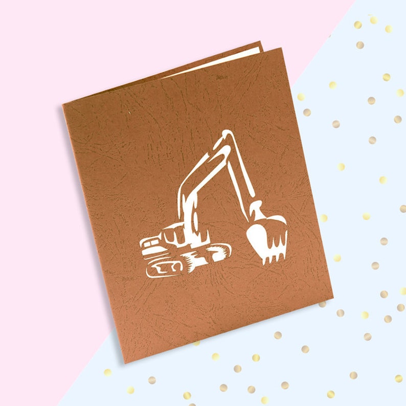 Handmade 3D Handcrafted Gift Icons Excavator/ Digger Pop up Card - Etsy