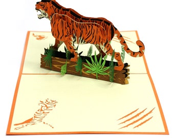 Pop up Tiger Card - Etsy