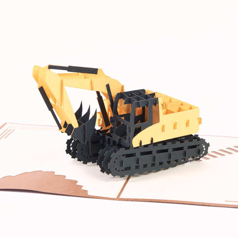 Handmade 3D Handcrafted Gift Icons Excavator/ Digger Pop up Card - Etsy