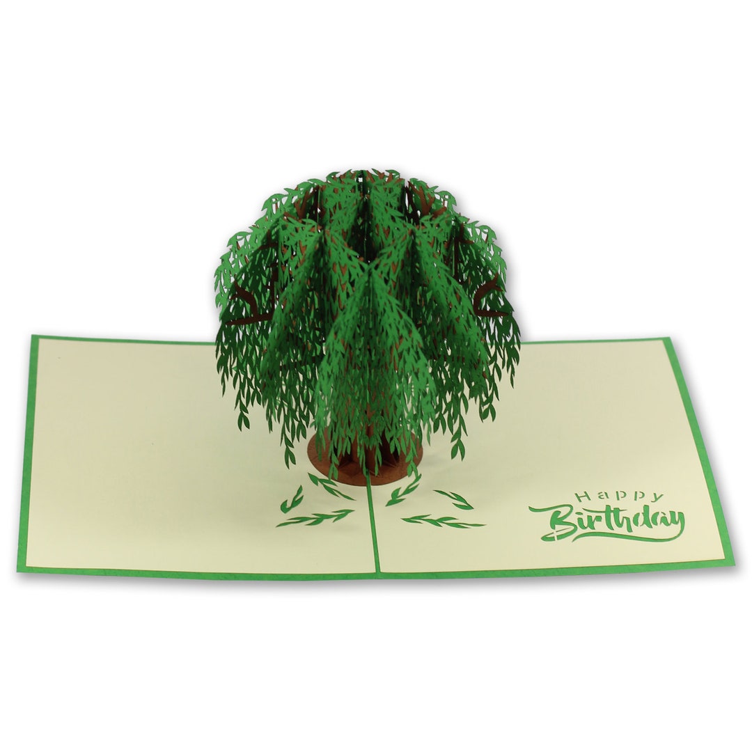 Handmade Gift Celebration Handcrafted Happy Birthday Weeping Willow ...