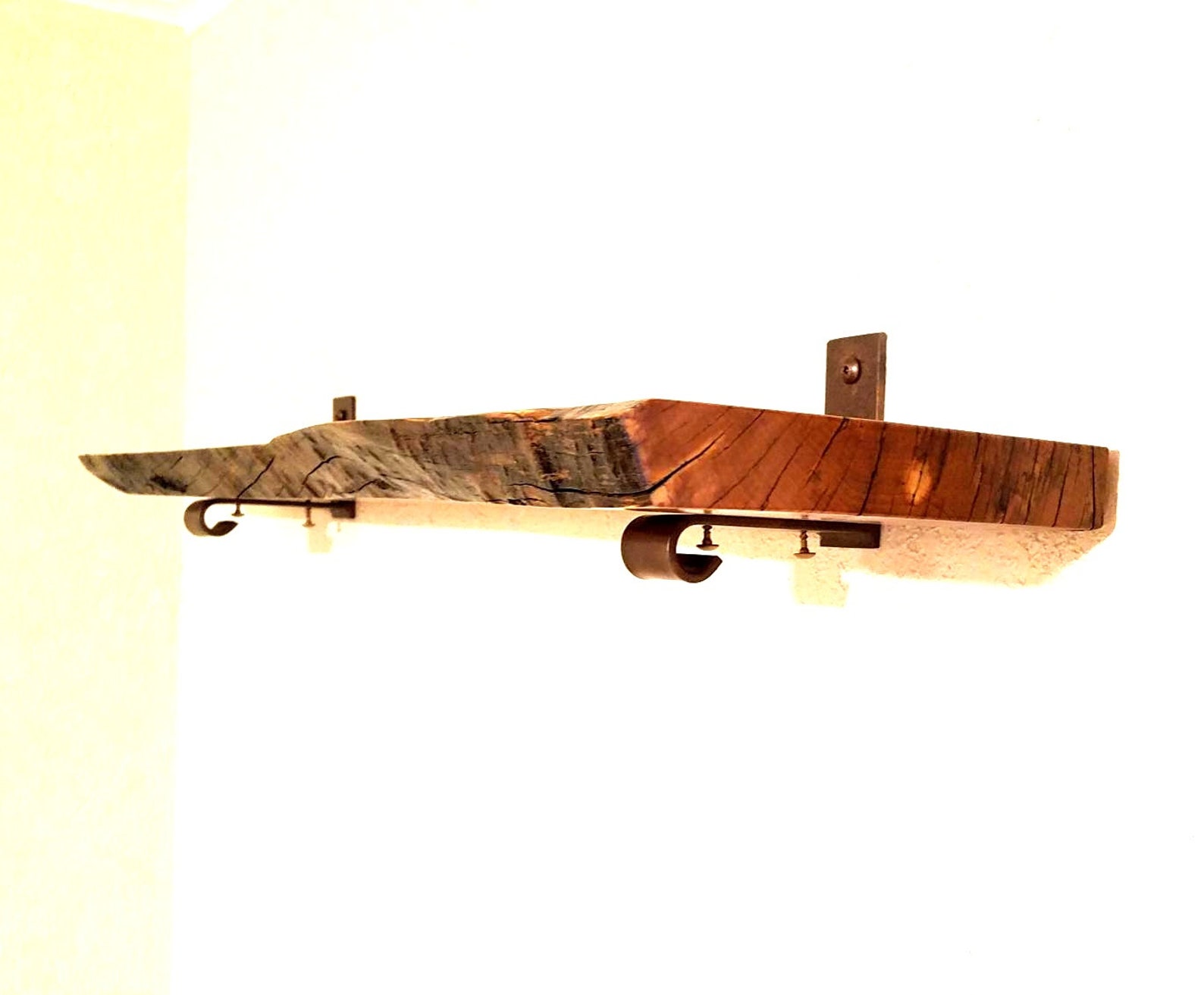 Rustic Curved Steel Shelf Bracket. Extremely Heavy Duty. Hand Bent ...