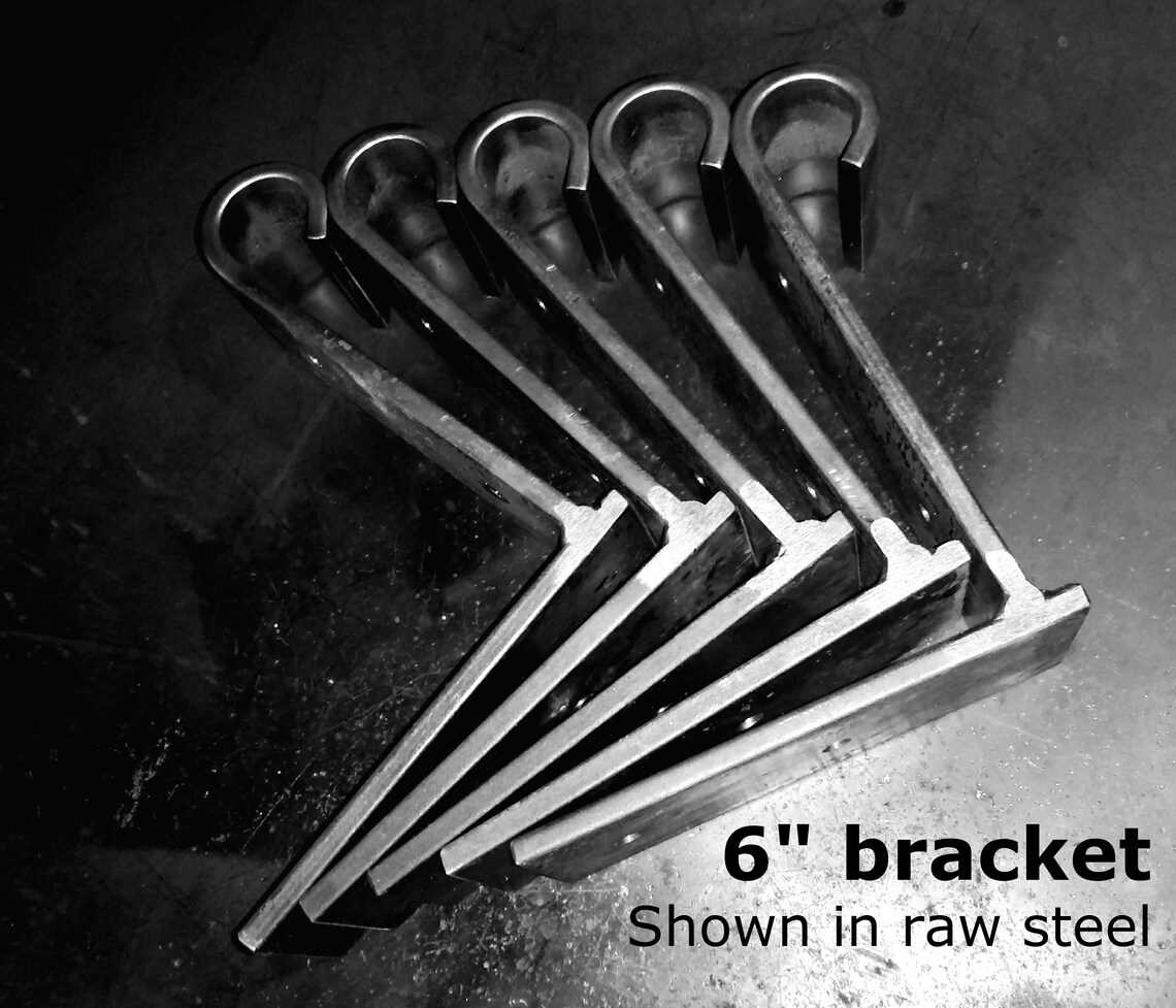 Rustic Curved Steel Shelf Bracket. Extremely Heavy Duty. Hand Bent ...