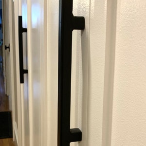 Low Profile Door Handle. Hand Made. Modern and Classic, Steel Square ...