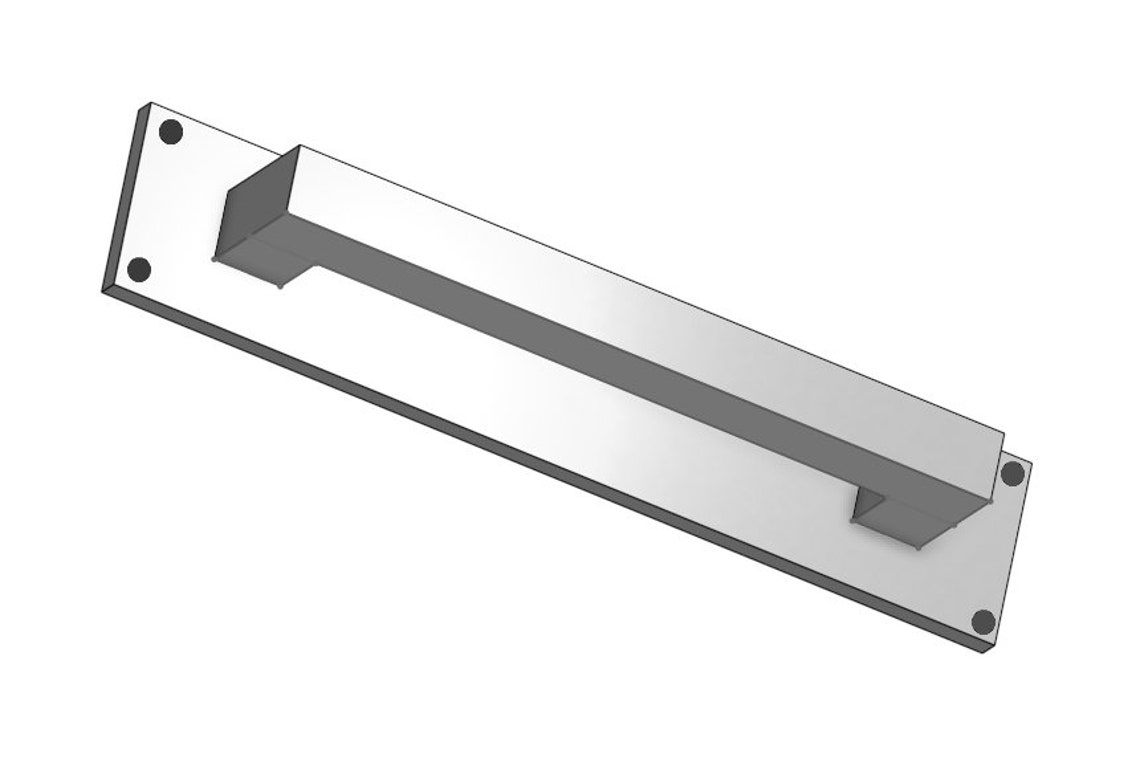 Square Bar Handle, Flat Backing Plate. Bold Modern Design. - Etsy