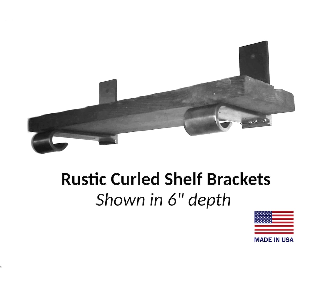 Rustic Curved Steel Shelf Bracket. Extremely Heavy Duty. Hand Bent ...
