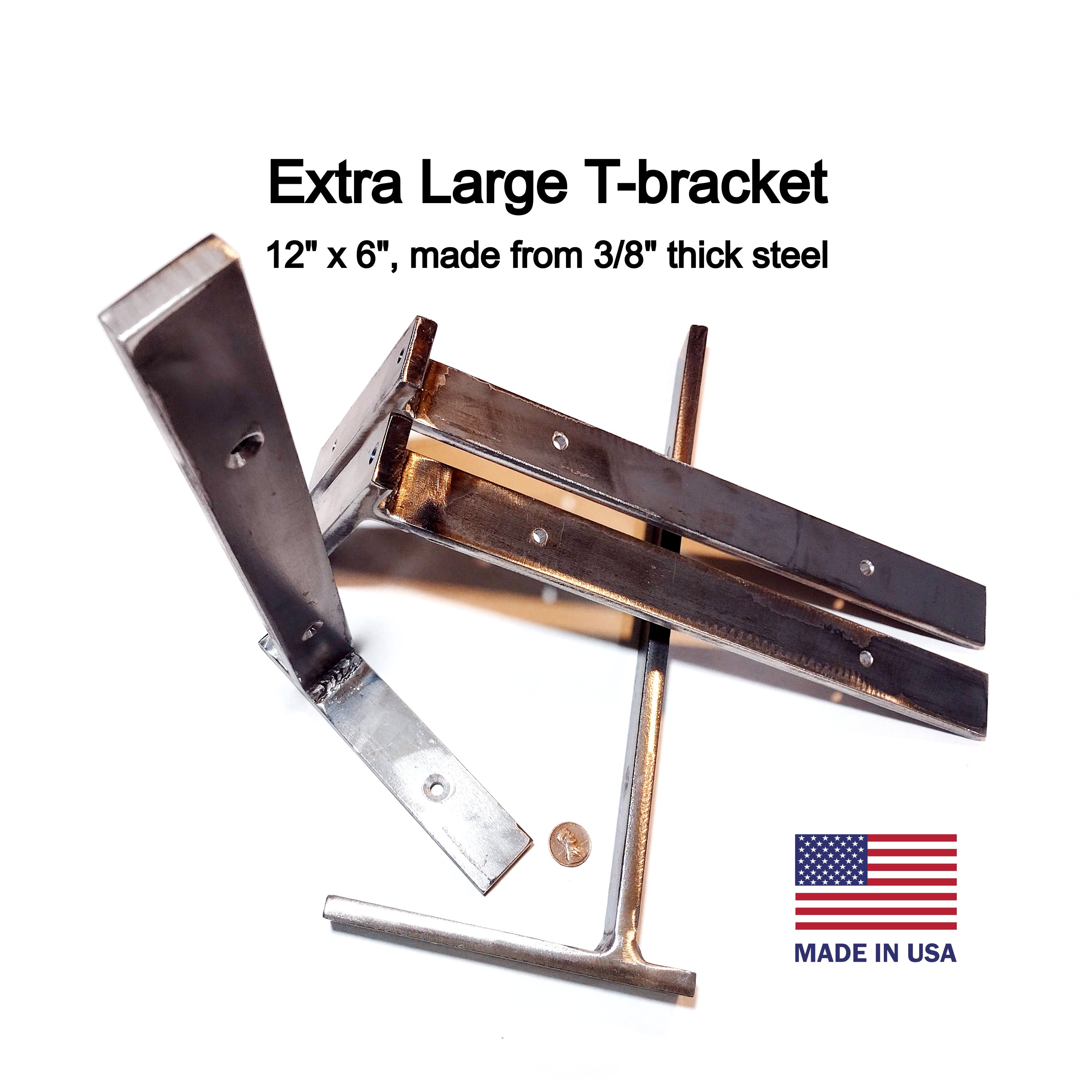 Ultra heavy duty shelf T-bracket. Hand made and welded. | Etsy