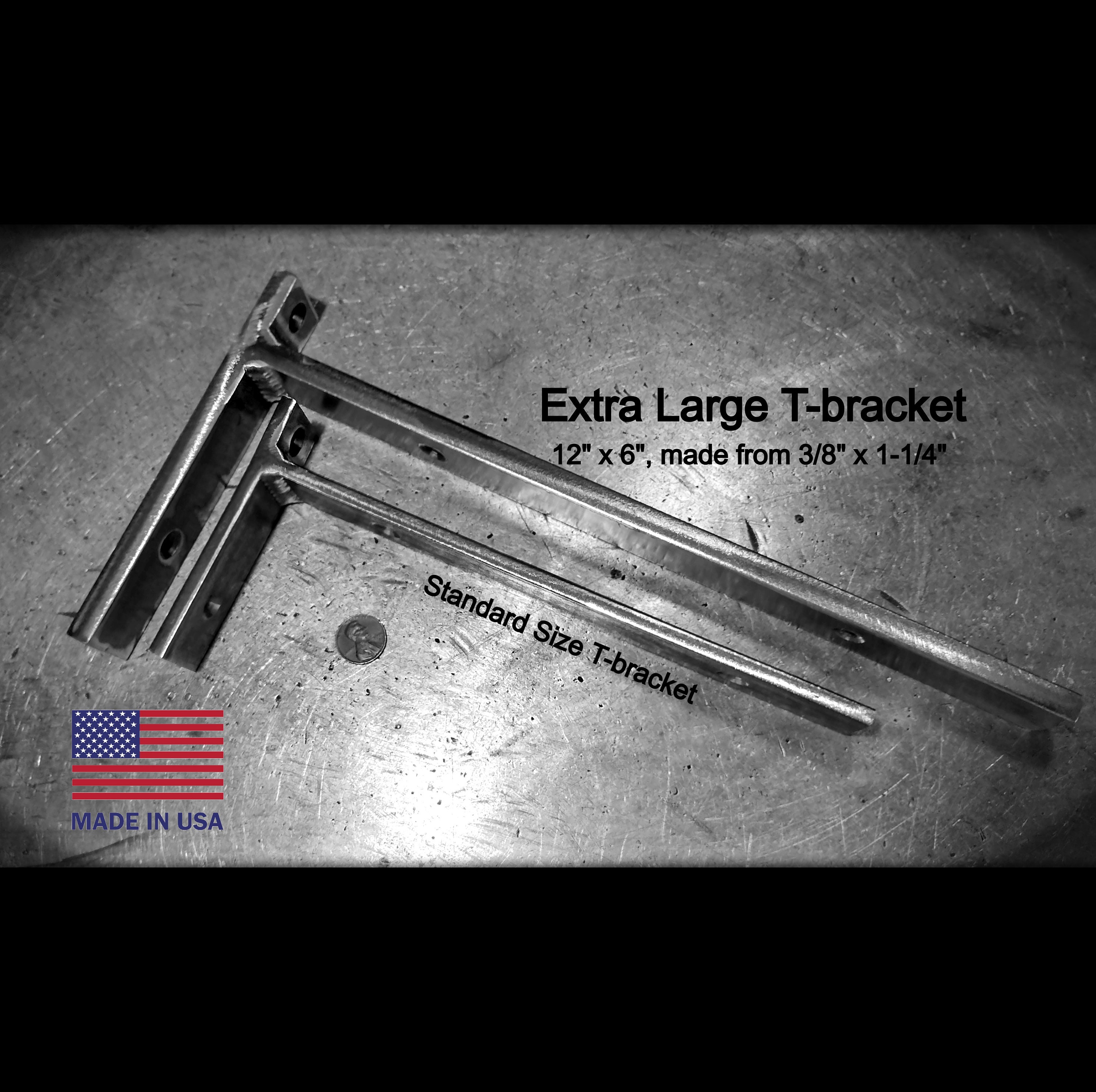 Ultra heavy duty shelf T-bracket. Hand made and welded. | Etsy